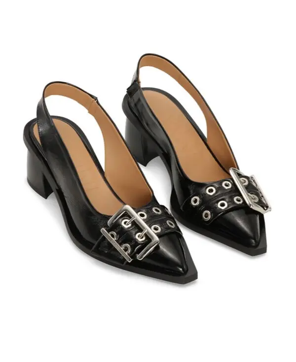 GANNI Buckle Slingback Pumps