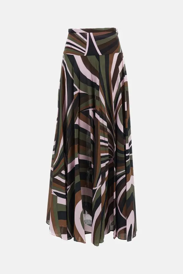 Emilio Pucci Gonna Lunga In Mussolina Di Cotone - Multicolore