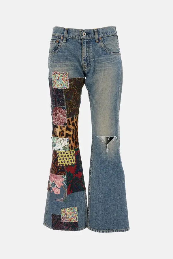 Junya Watanabe Jeans Patchwork - Blu