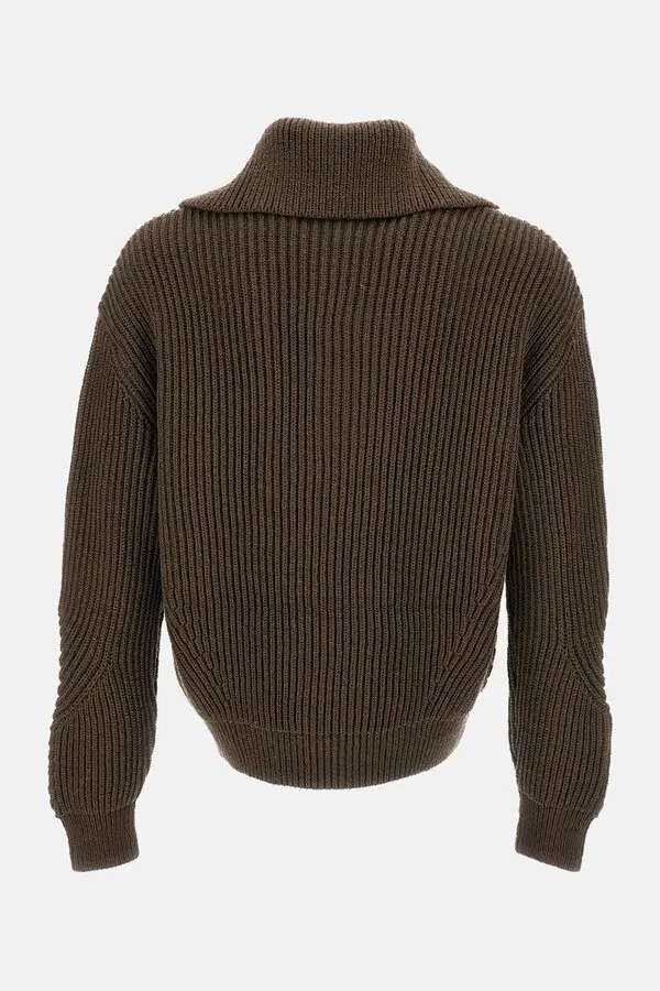 Dries Van Noten Mallawi Maglione In Lana A Coste