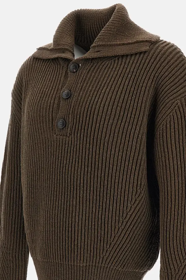 Dries Van Noten Mallawi Maglione In Lana A Coste