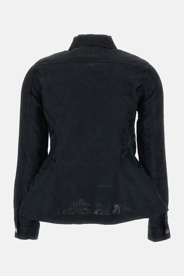 Comme Des Garçons Giacca In Jacquard Floreale - Black