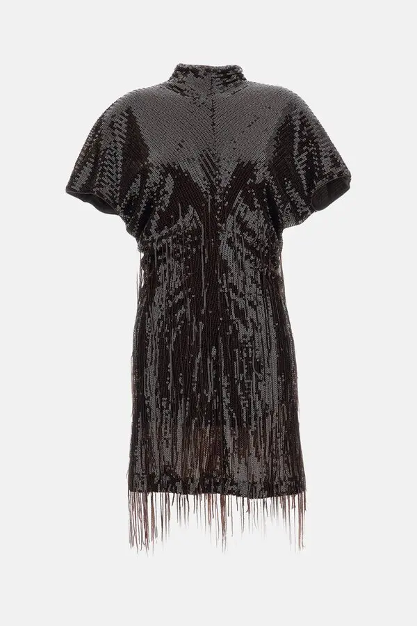 Federica Tosi Mini Abito Con Paillettes E Frange