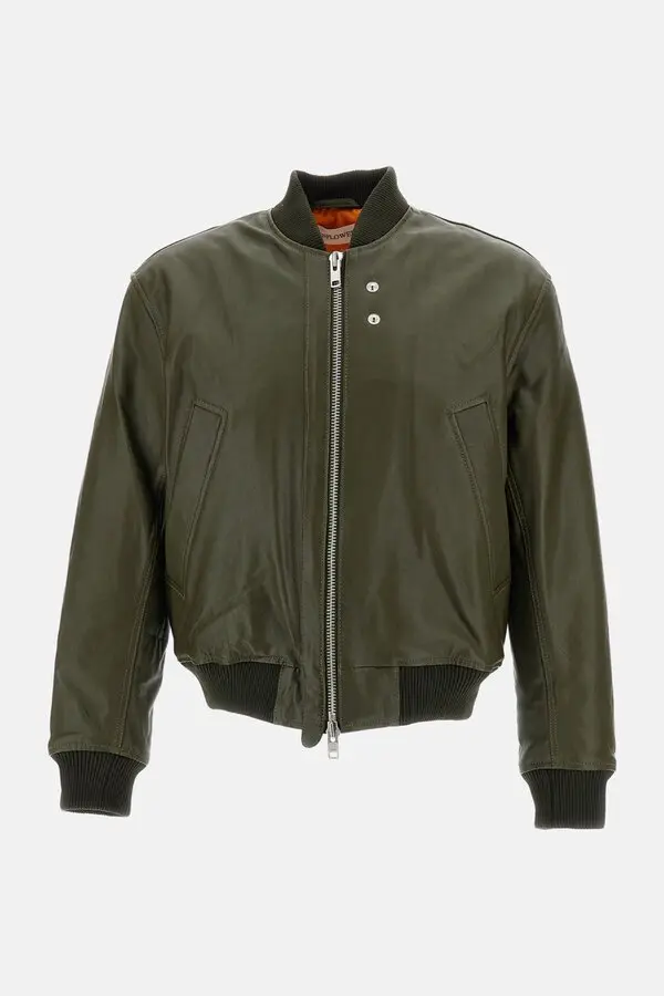 SUNFLOWER Giacca Bomber In Pelle - Verde