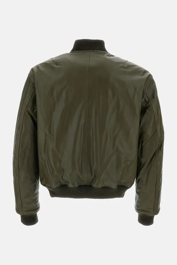 SUNFLOWER Giacca Bomber In Pelle - Verde