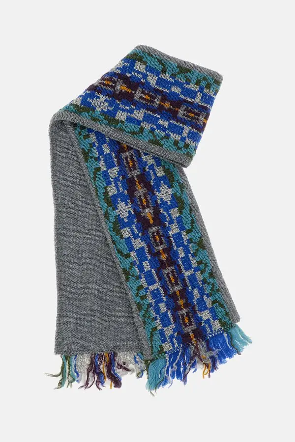 Dries Van Noten Sciarpa Marka In Mista Lana Con Motivo Jacquard - Multicolore