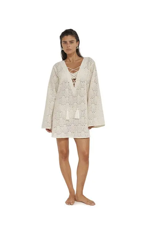 BEACH LIFE BY GOTTEX Giselle Guipure Lace Mini Dress Cover-up - Cream