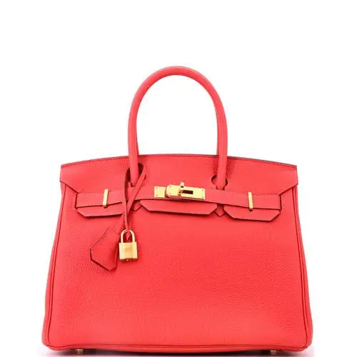 Hermès Birkin Handbag Togo With Gold Hardware 30 - Red
