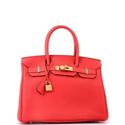 Hermès Birkin Handbag Togo With Gold Hardware 30 - Red