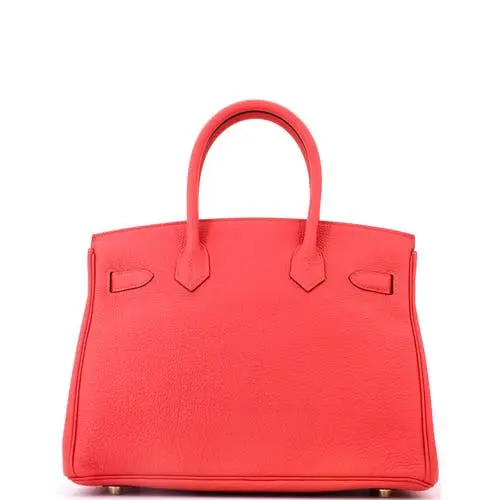 Hermès Birkin Handbag Togo With Gold Hardware 30 - Red