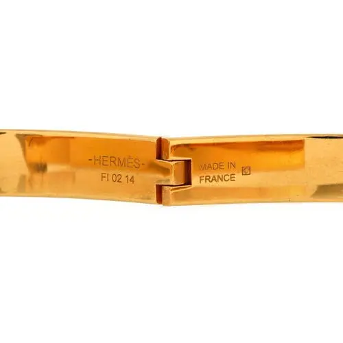 Hermès Mini Clic Chaine D'ancre Bracelet Metal And Printed Enamel - Brown