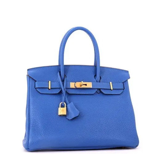 Hermès Birkin Handbag Clemence With Gold Hardware 30