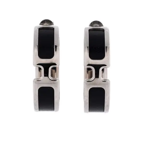 Hermès Olympe Hoop Earrings Metal And Leather