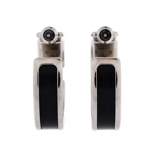 Hermès Olympe Hoop Earrings Metal And Leather