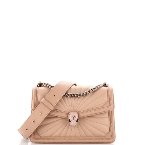 BVLGARI Serpenti Diamond Blast Shoulder Bag Quilted Leather