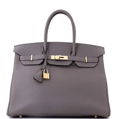 Hermès Birkin Handbag Togo With Gold Hardware 35 - Grey