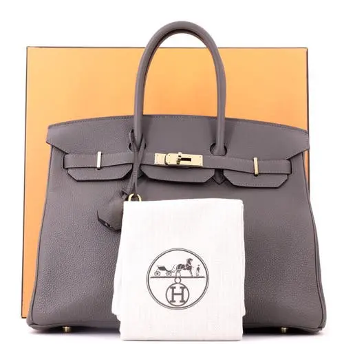 Hermès Birkin Handbag Togo With Gold Hardware 35 - Grey