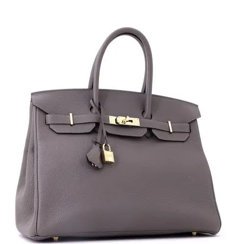 Hermès Birkin Handbag Togo With Gold Hardware 35 - Grey