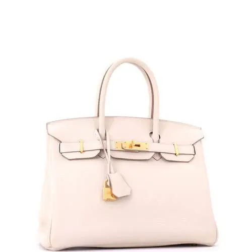 Hermès Birkin Handbag Light Clemence With Gold Hardware 30