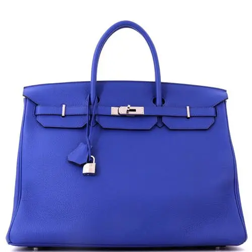 Hermès Birkin Handbag Togo With Palladium Hardware 40 - Blue