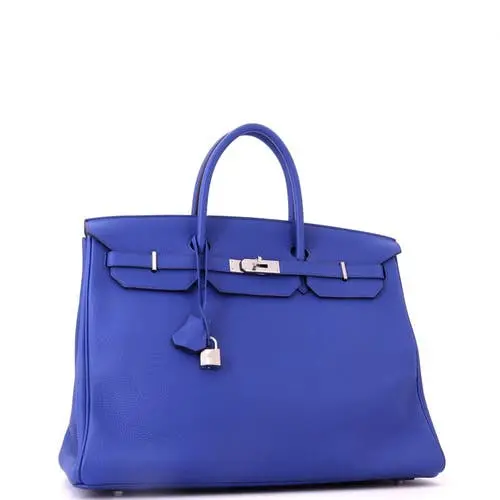 Hermès Birkin Handbag Togo With Palladium Hardware 40 - Blue