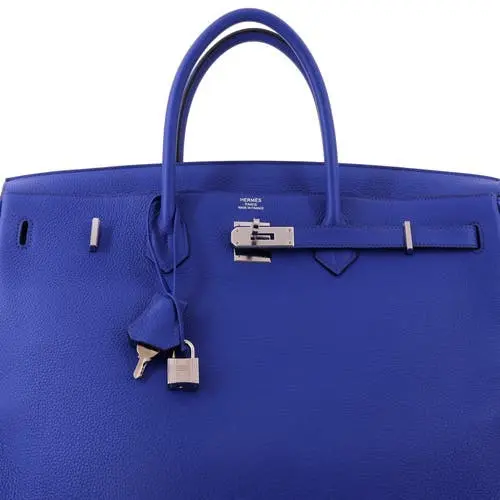 Hermès Birkin Handbag Togo With Palladium Hardware 40 - Blue