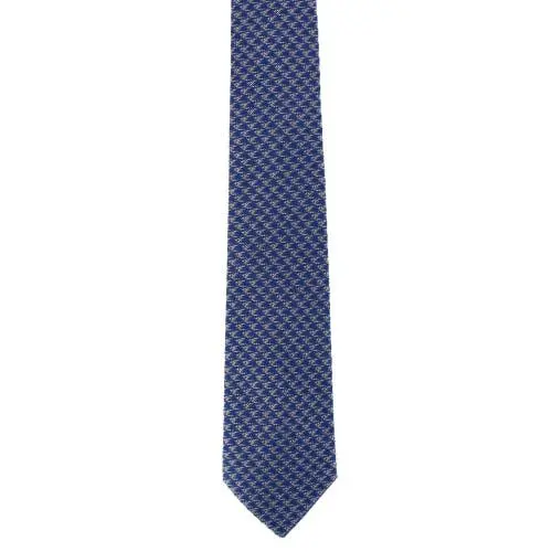 Trafalgar Nereus Diamond Neat Patterned Business Wool Blend Necktie - Blue