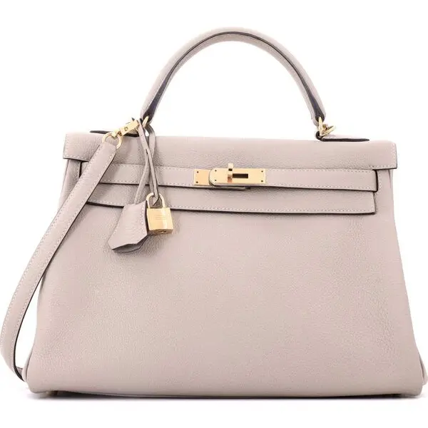 Hermès Kelly Handbag Togo With Gold Hardware 28 - Grey