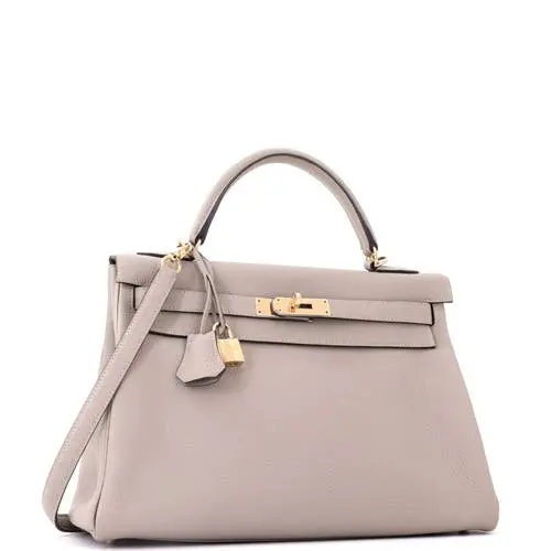 Hermès Kelly Handbag Togo With Gold Hardware 28 - Grey