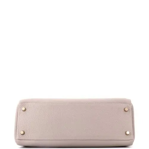 Hermès Kelly Handbag Togo With Gold Hardware 28 - Grey