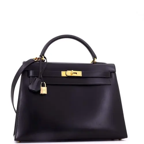 Hermès Kelly Handbag Box Calf With Gold Hardware 32 - Black