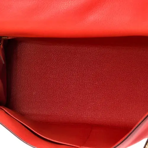 Hermès Kelly Handbag Evercolor With Gold Hardware 28 - Red