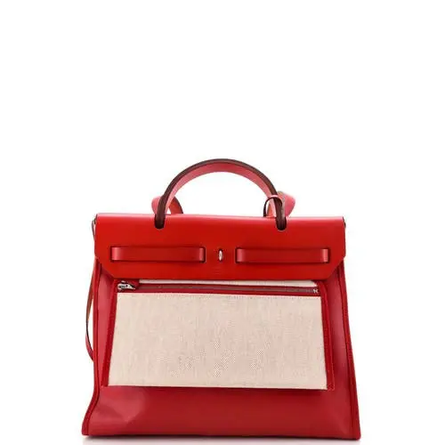 Hermès Herbag Zip Berline Vache Canvas And Leather 31