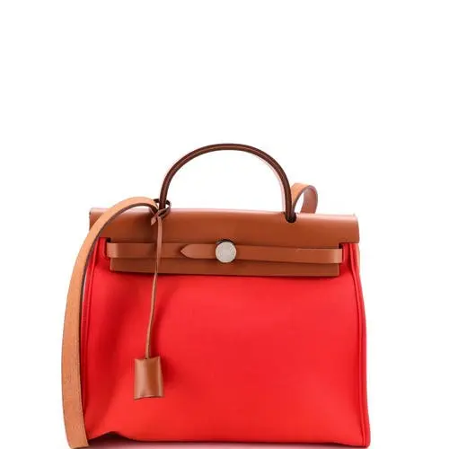 Hermès Herbag Zip Leather And Toile 31