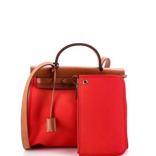 Hermès Herbag Zip Leather And Toile 31