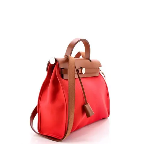 Hermès Herbag Zip Leather And Toile 31