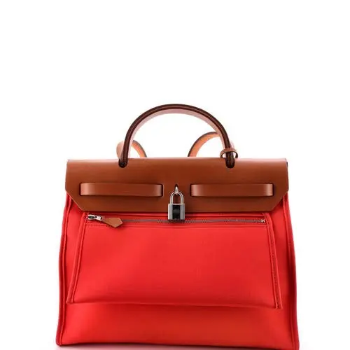 Hermès Herbag Zip Leather And Toile 31