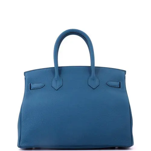 Hermès Birkin Handbag Togo With Palladium Hardware 30 - Blue