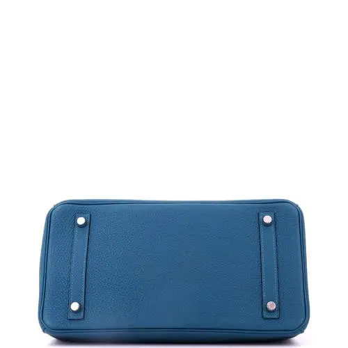 Hermès Birkin Handbag Togo With Palladium Hardware 30 - Blue