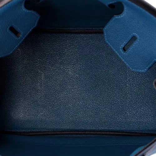 Hermès Birkin Handbag Togo With Palladium Hardware 30 - Blue