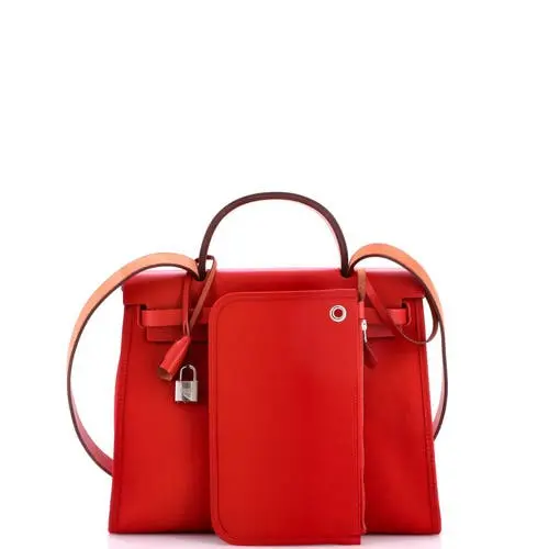 Hermès Herbag Zip Leather And Toile 31