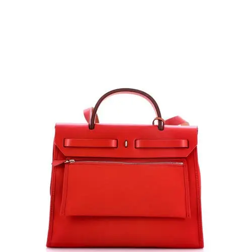 Hermès Herbag Zip Leather And Toile 31