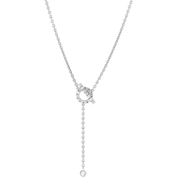 Hermès Finesse Lariat Necklace 18k White Gold And Diamonds - Metallic Silver