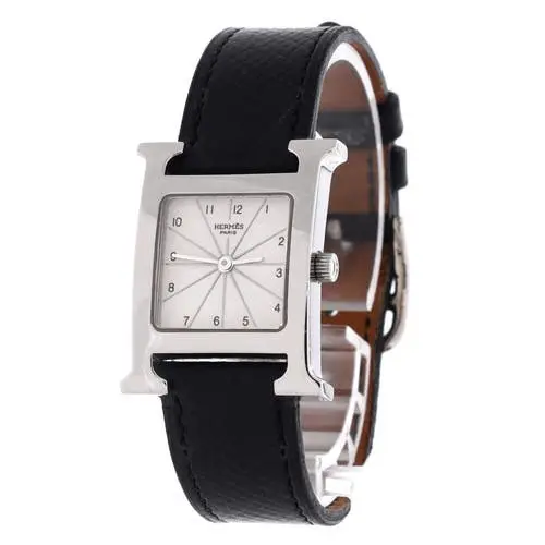Hermès Heure H Quartz Watch Stainless Steel And Leather 21 - Black