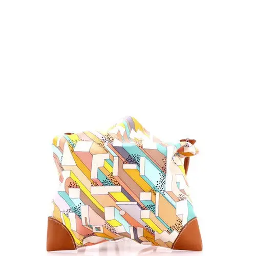 Hermès Silky City Bag Printed Silk And Leather Pm