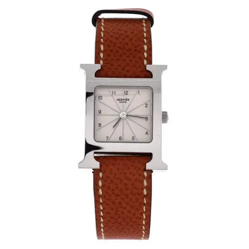 Hermès Heure H Quartz Watch Stainless Steel And Leather 21