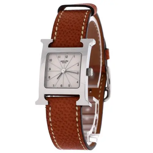 Hermès Heure H Quartz Watch Stainless Steel And Leather 21