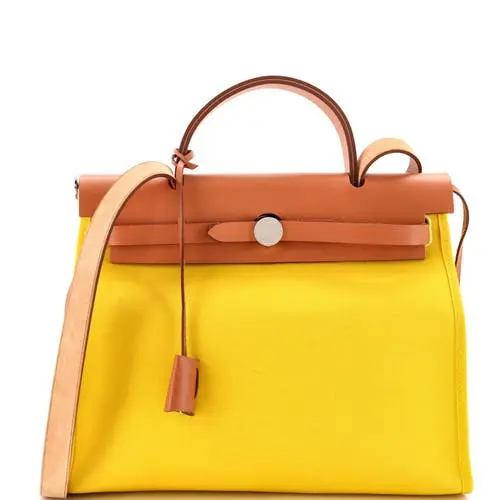 Hermès Herbag Zip Leather And Toile 31