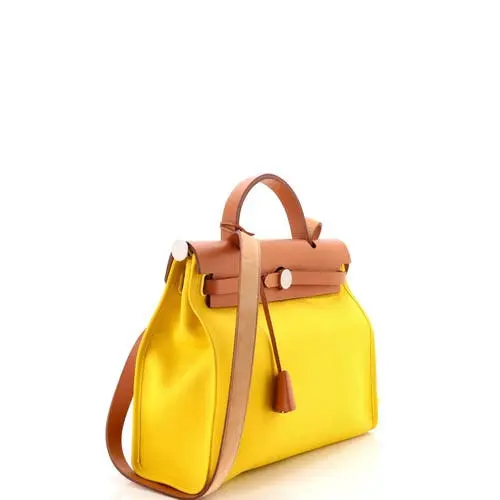 Hermès Herbag Zip Leather And Toile 31