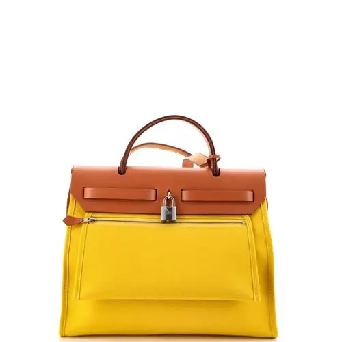 Hermès Herbag Zip Leather And Toile 31